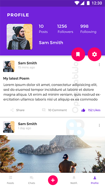 Social Media Sharing App, Angular Admin, Laravel(PHP)| Newsfeed Chatting App| Complete App ...